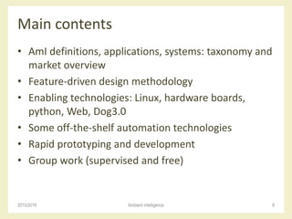 Ambient Intelligence - Course Introduction | PPT
