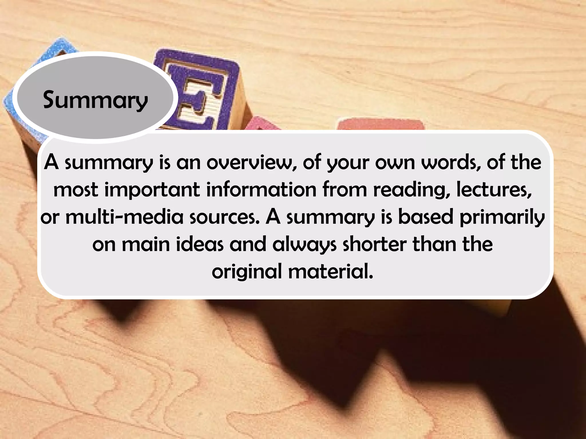 Journalist: Summarizing VS Paraphrasing | PPT