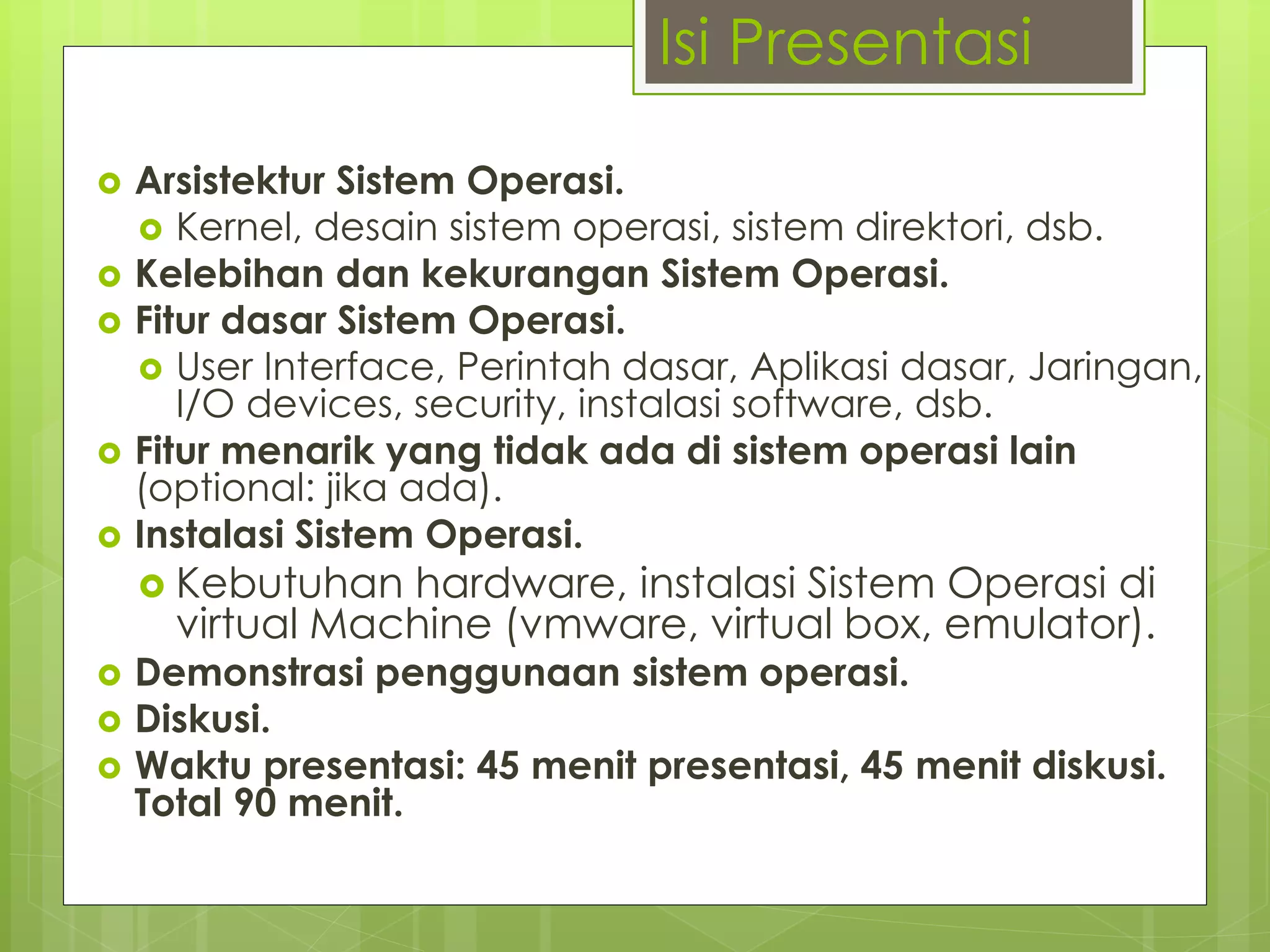 Silabus kuliah Sistem Operasi Praktis | PDF