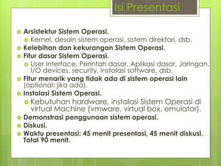 Silabus kuliah Sistem Operasi Praktis | PDF