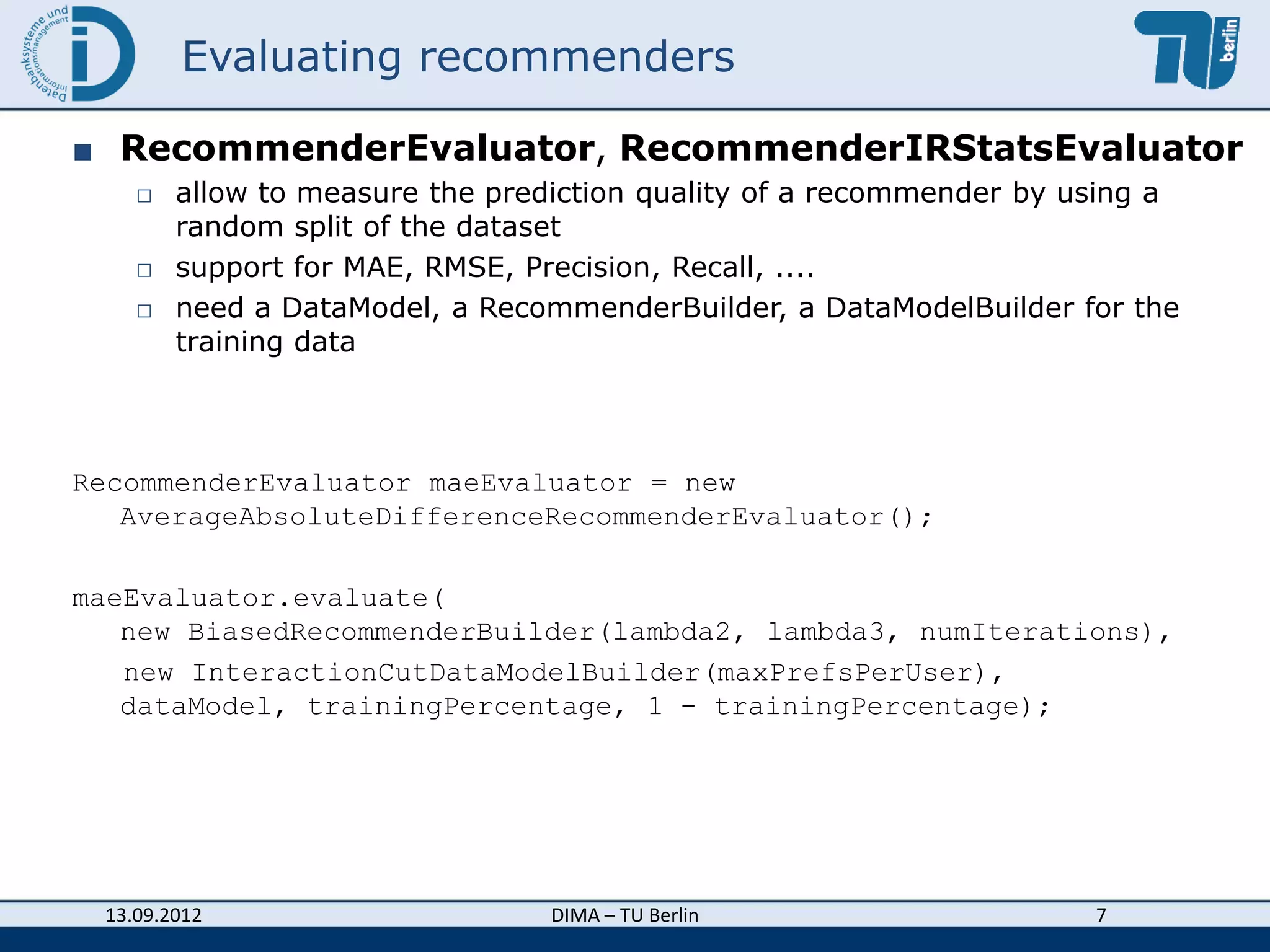 Introduction To Collaborative Filtering With Apache Mahout Ppt