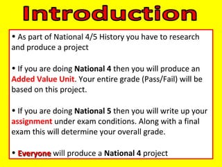 National 5 History assignment - background information | PPT