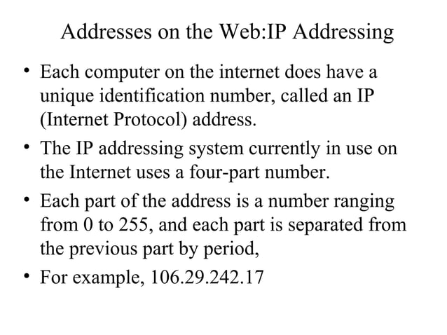 Intro. to the internet and web | PPT