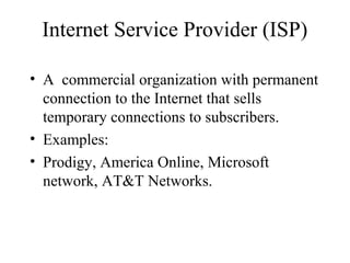 Intro. to the internet and web | PPT