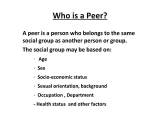 Intro. to peer education (2) | PPT