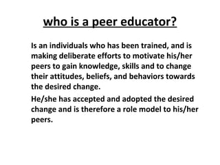 Intro. to peer education (2) | PPT
