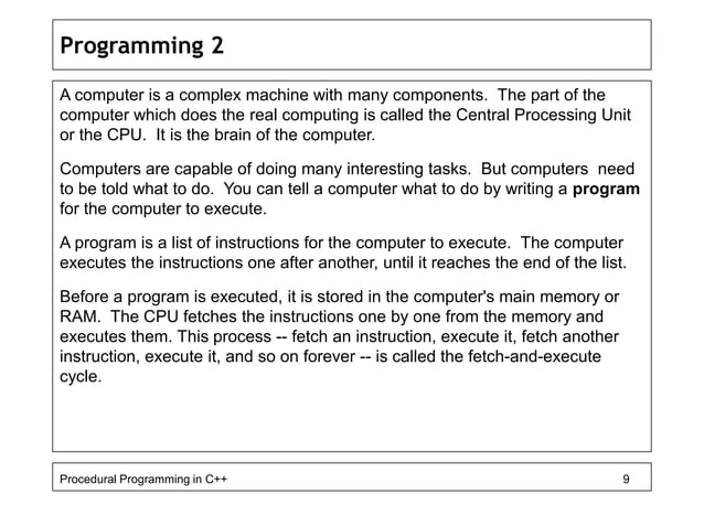 Intro. to prog. c++ | PPT