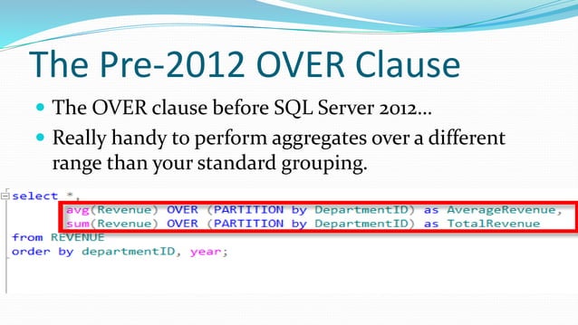 SQL Server TOP(), Ranking, NTILE, and Aggregate Functions | PPT