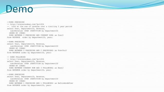 SQL Server TOP(), Ranking, NTILE, and Aggregate Functions | PPT