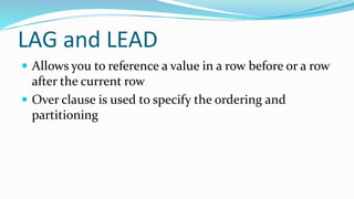 SQL Server TOP(), Ranking, NTILE, and Aggregate Functions | PPT