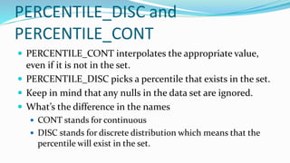 SQL Server TOP(), Ranking, NTILE, and Aggregate Functions | PPT