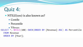 SQL Server TOP(), Ranking, NTILE, and Aggregate Functions | PPT