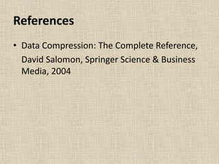 Introduction for Data Compression | PPTX