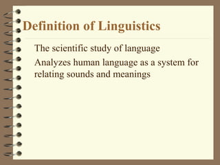 Introduction to Linguistics | PPT