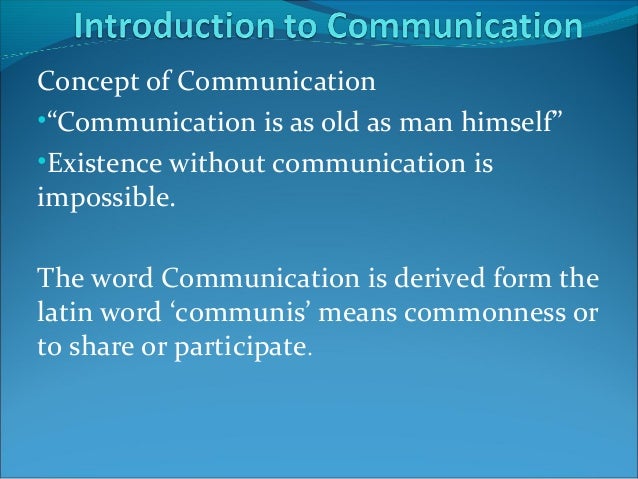 Introduction to communication