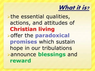The Eight Beatitudes . | PPTX