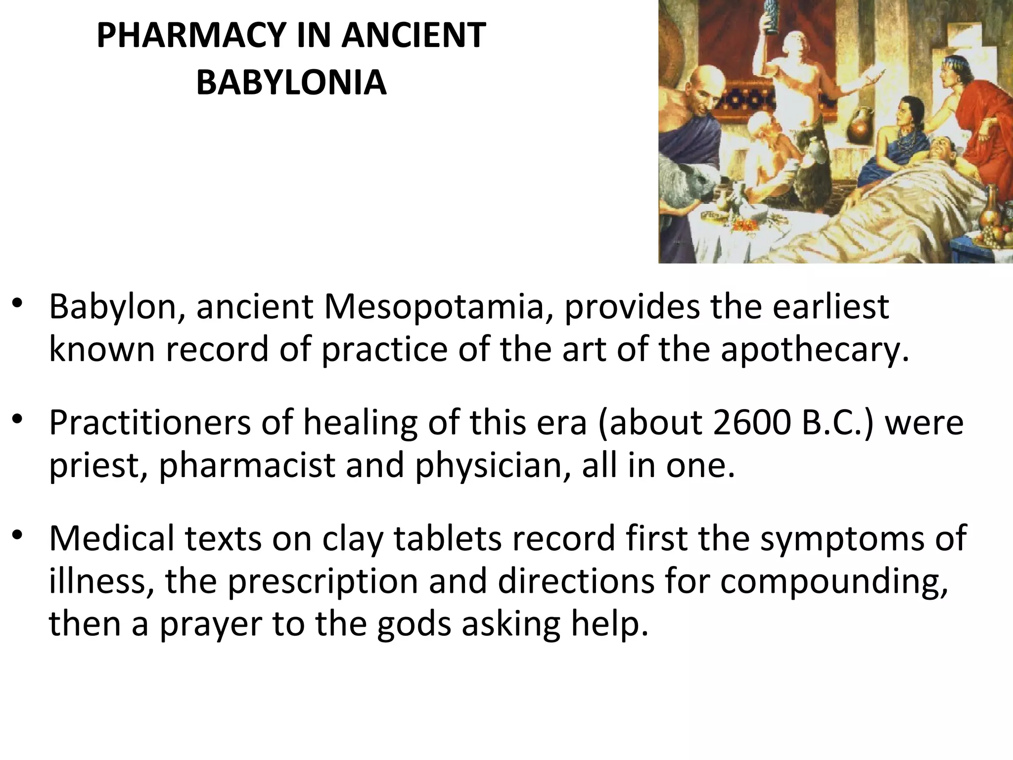 Introduction to Pharmacy/ History | PPT