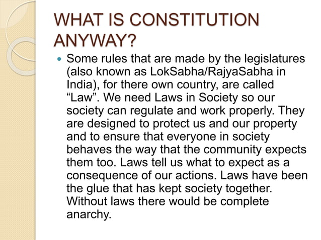 Introduction to constitution | PPTX | Law