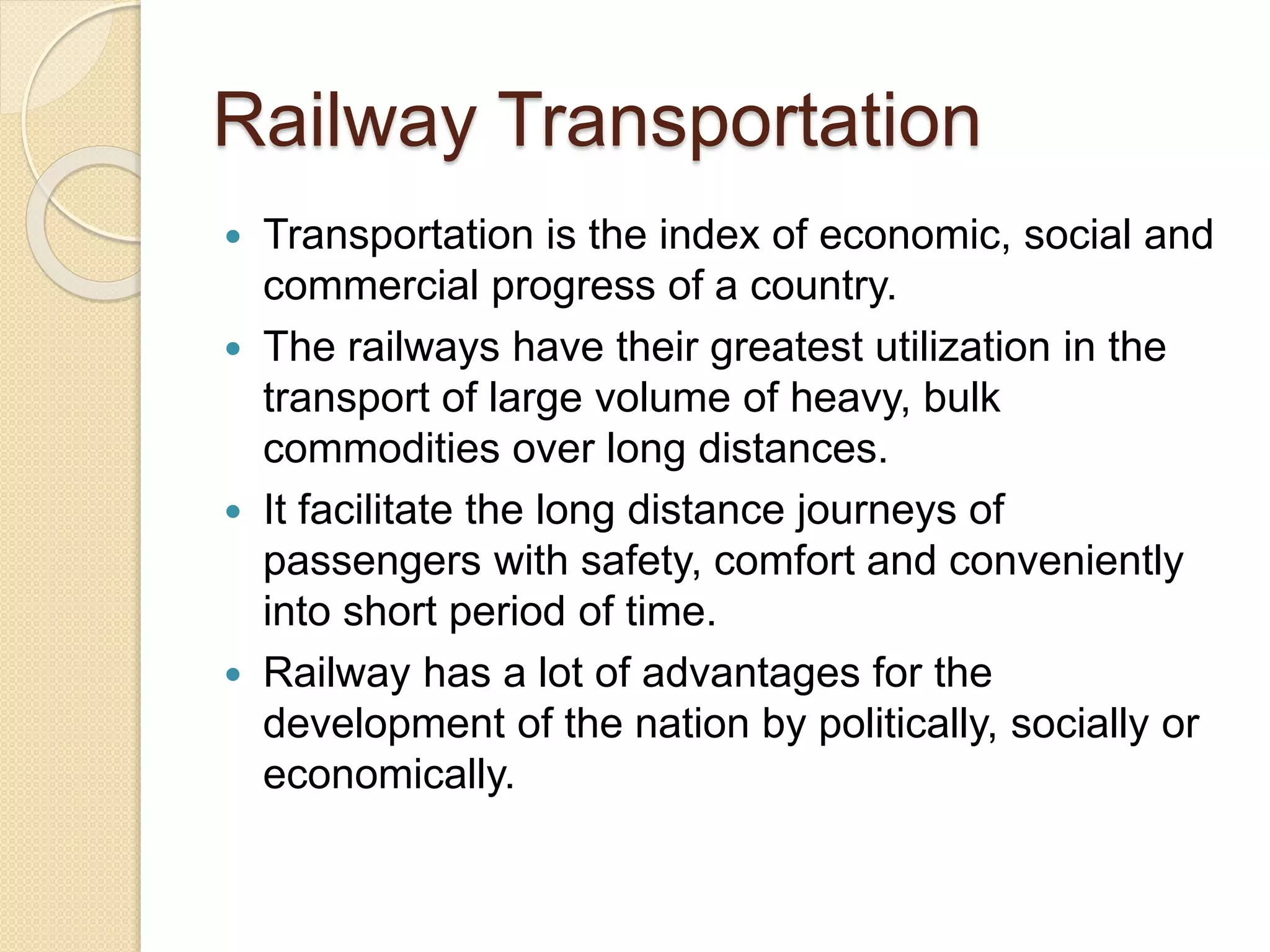 Introduction to railway engineering | PPTX