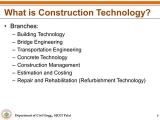 KTU CE 204 Construction Technology - Introduction | PDF