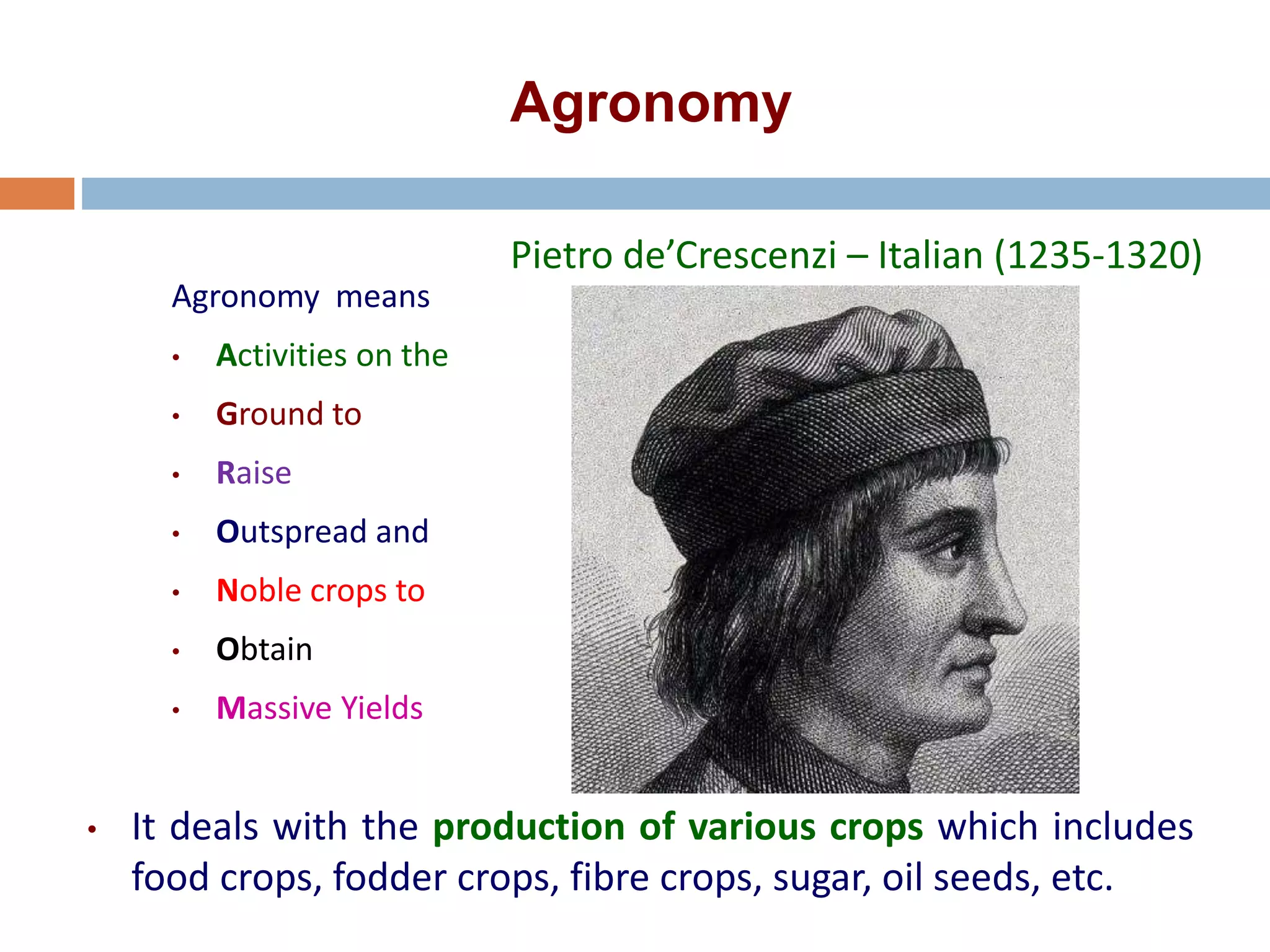 Agriculture and Agronomy | PPT