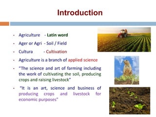 Agriculture and Agronomy | PPT