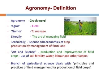 Agriculture and Agronomy | PPT