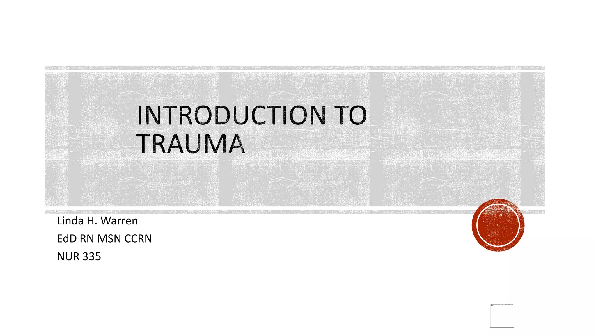 Intro. to trauma | PPTX