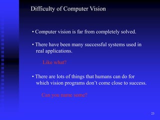 Introduction to computer vision - what is cv | PPT