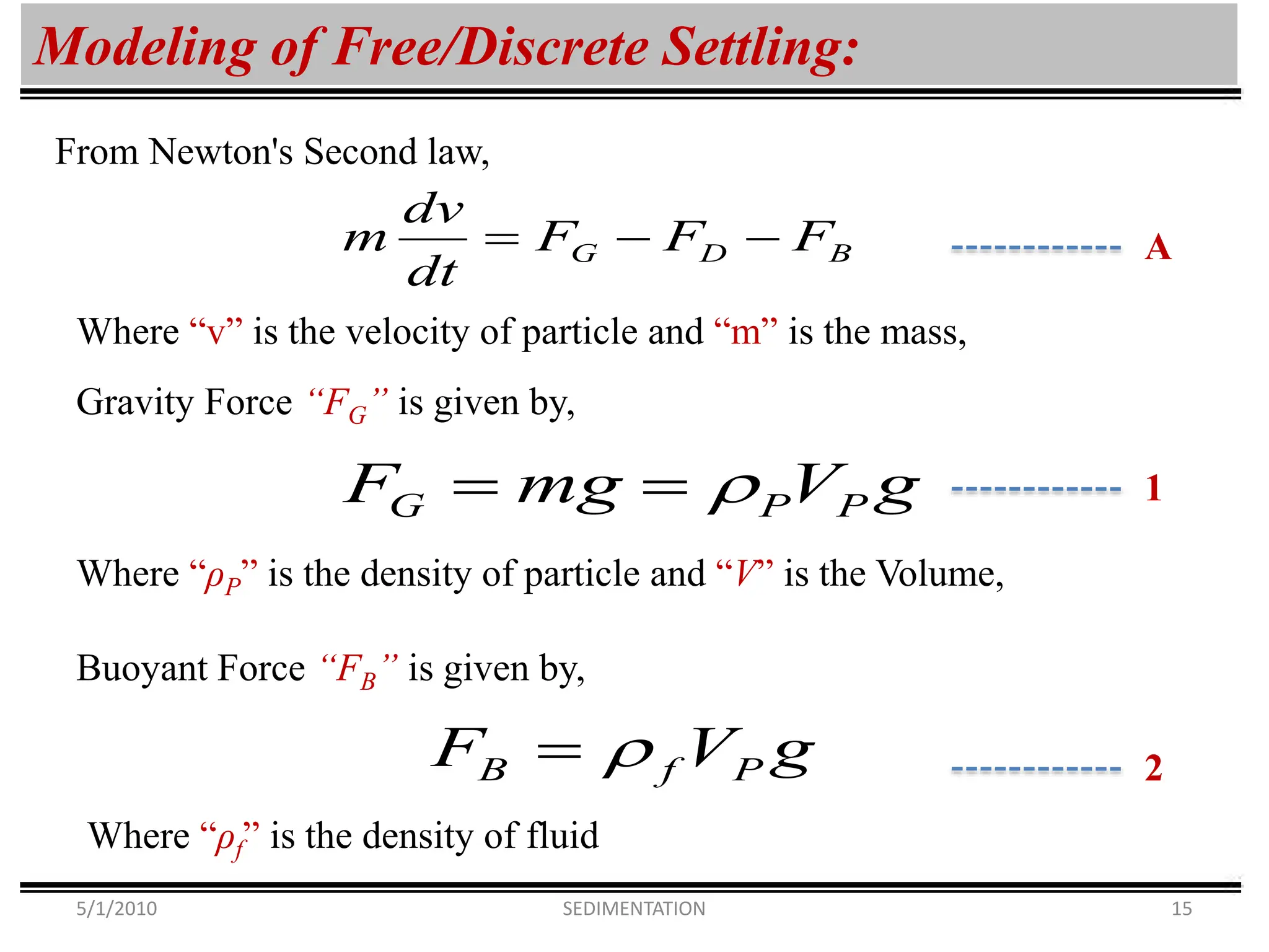 sedimentation for the material for system. | PPSX