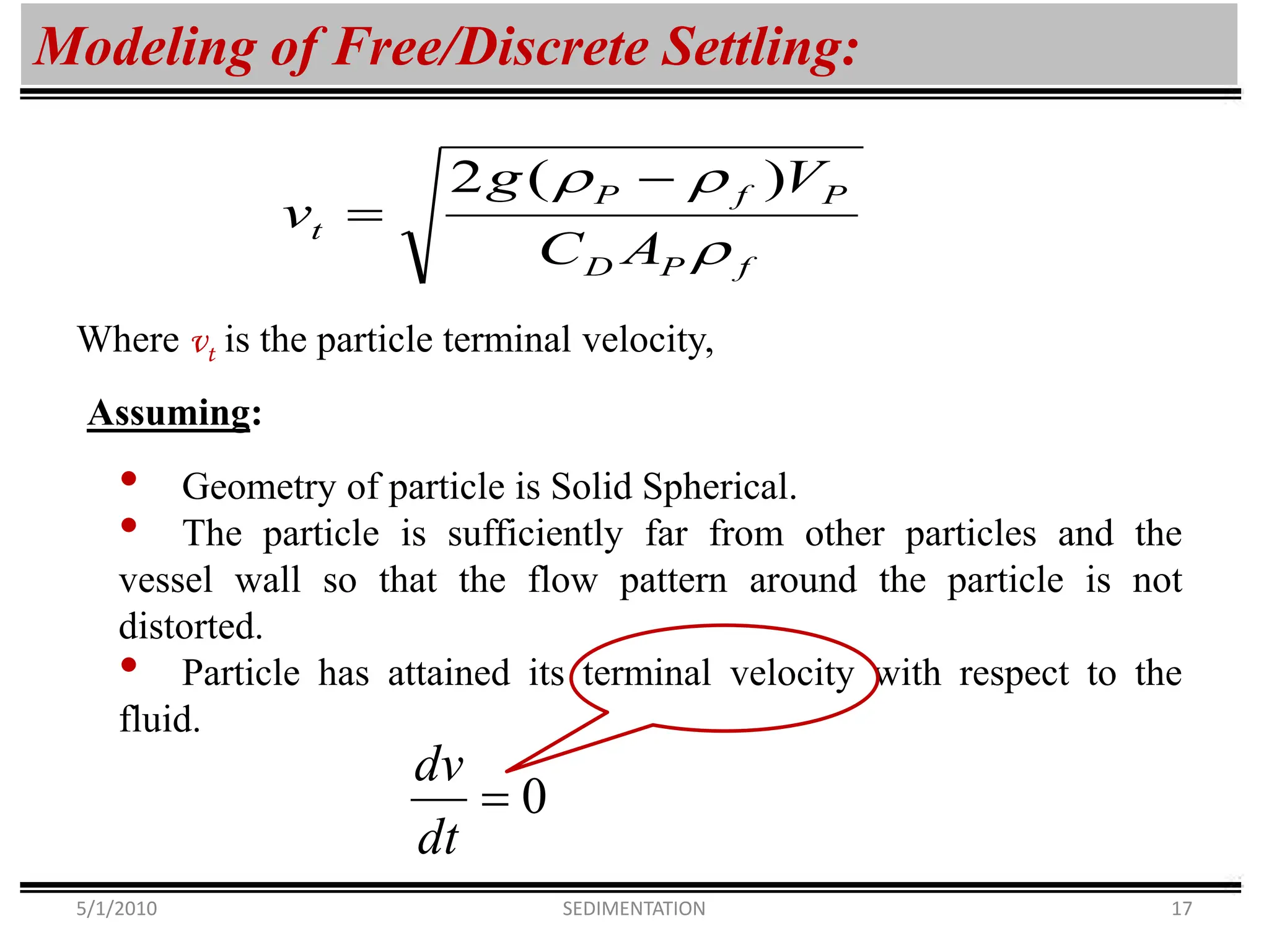 sedimentation for the material for system. | PPSX