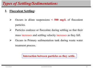 sedimentation for the material for system. | PPSX