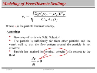 sedimentation for the material for system. | PPSX