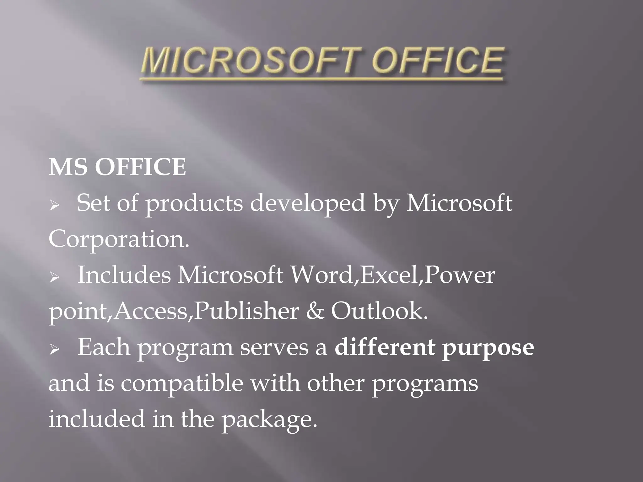 Ms office introduction presentation sample | PPTX