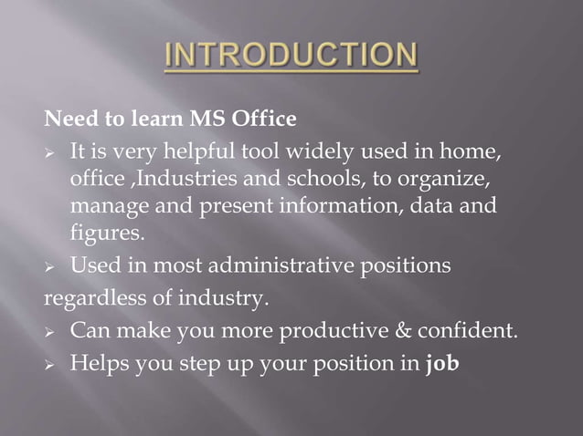 Ms office introduction presentation sample | PPT
