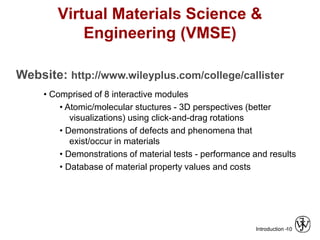 Materials Science and Engineering Introduction | PPTX
