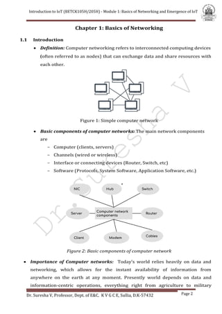 Intro. IoT- Module 1 by Dr.Suresha V, KVGCE | PDF
