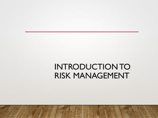Introduction to Risk Management processes | PDF