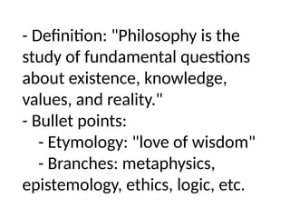 introduction to philosophy (senior high) | PPTX