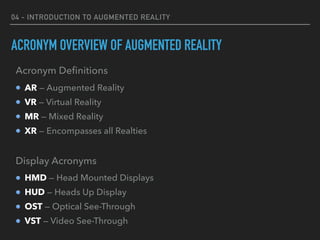 ITD 150: Intro to Augmented Reality | PPT