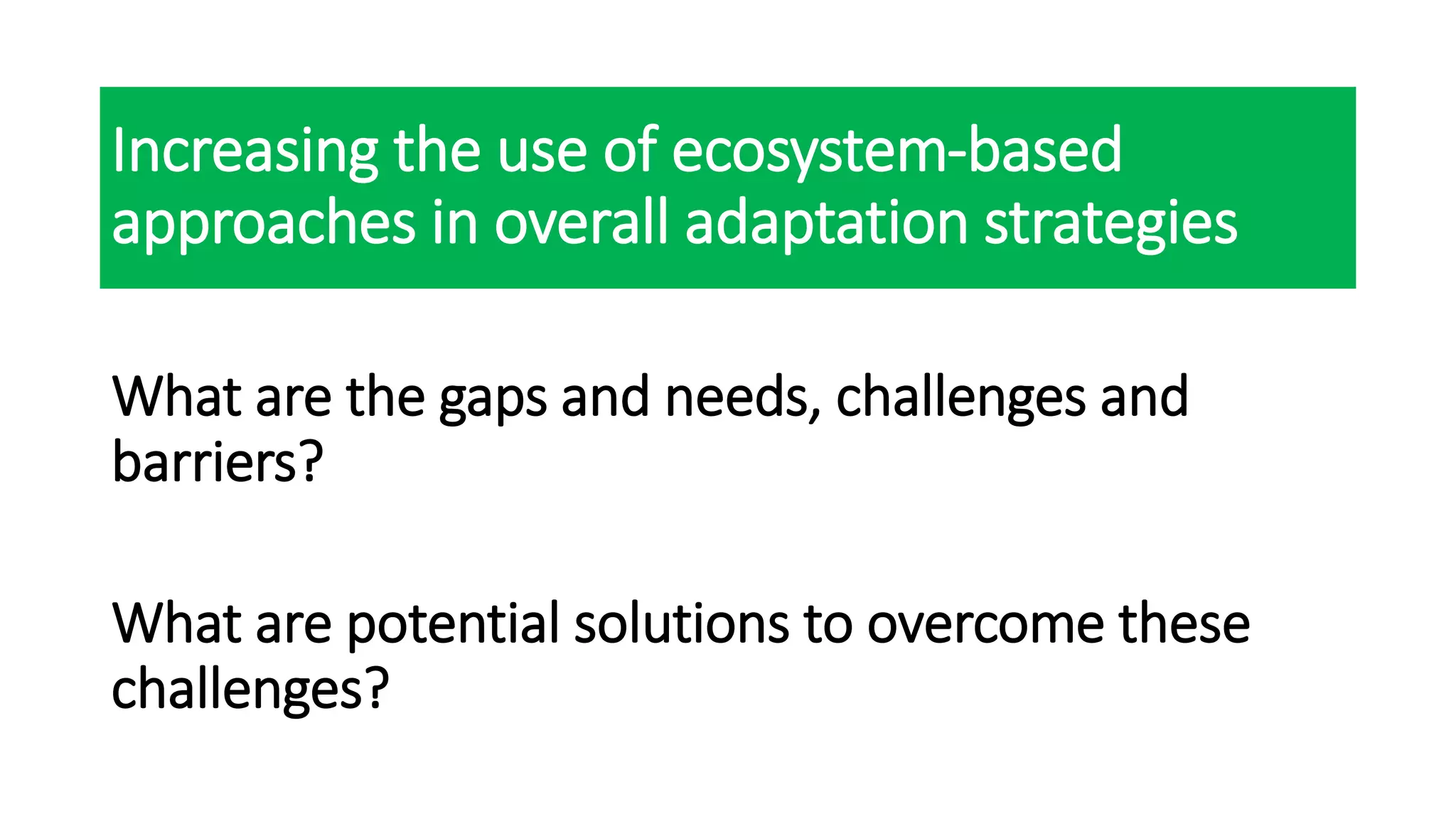 Ecosystem-based approaches to climate change adaptation and disaster risk reduction | PDF