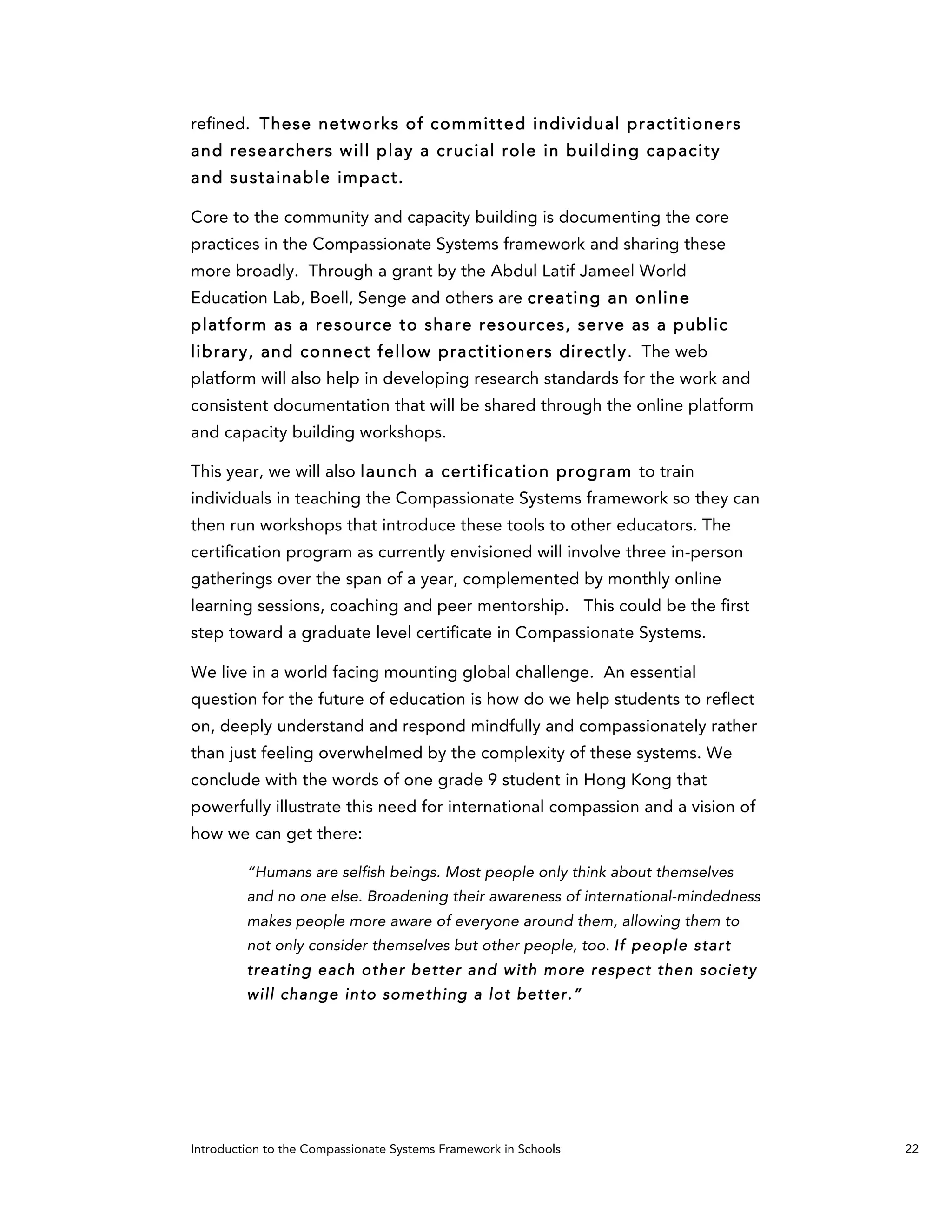 Introduction to the Compassionate Systems Framework in Schools | PDF