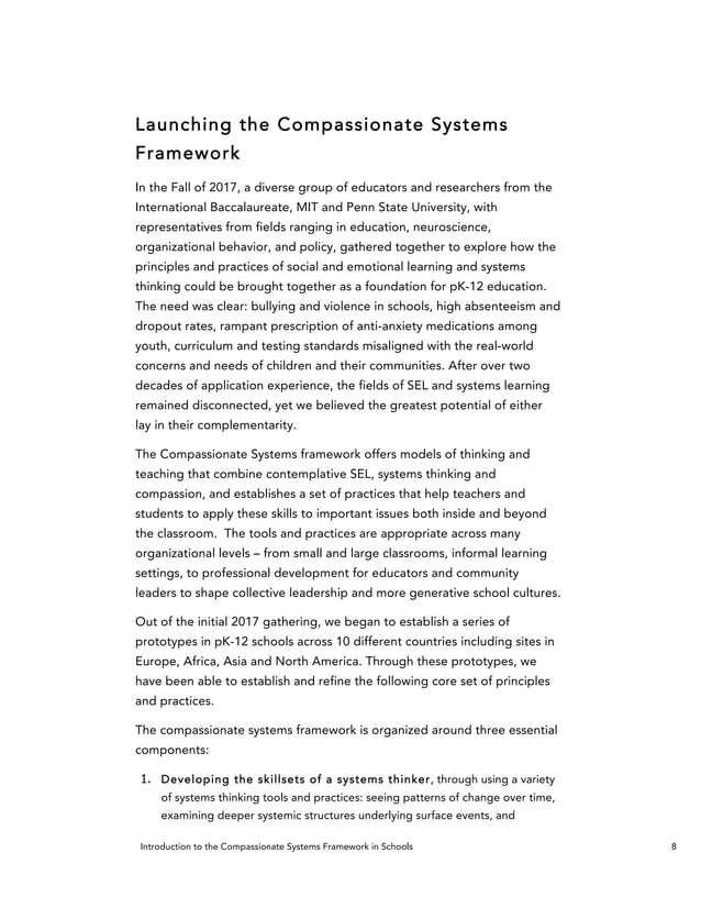 Introduction to the Compassionate Systems Framework in Schools | PDF