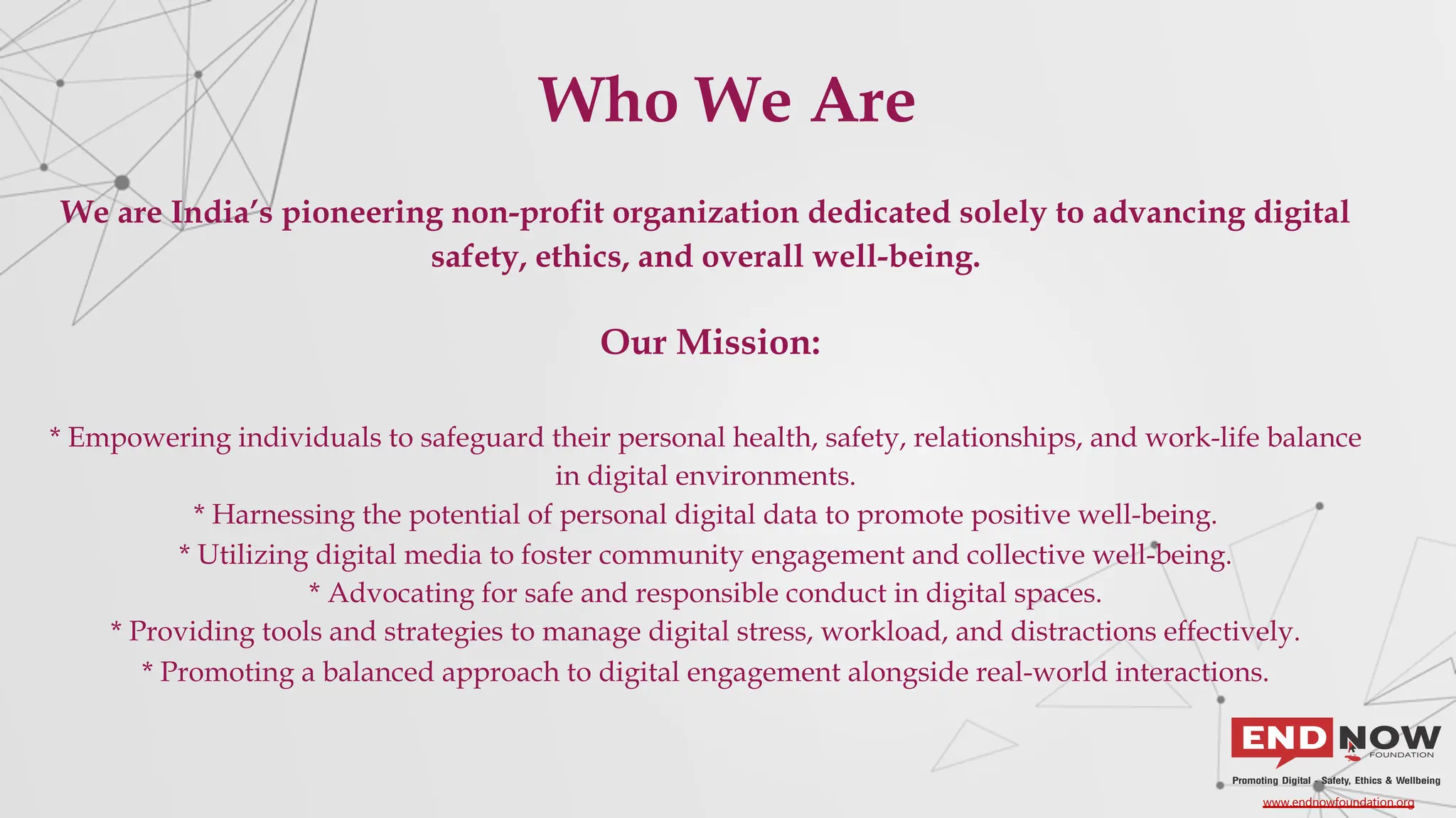 Introduction Deck End Now Foundation a Non Profit Organisation | PPT