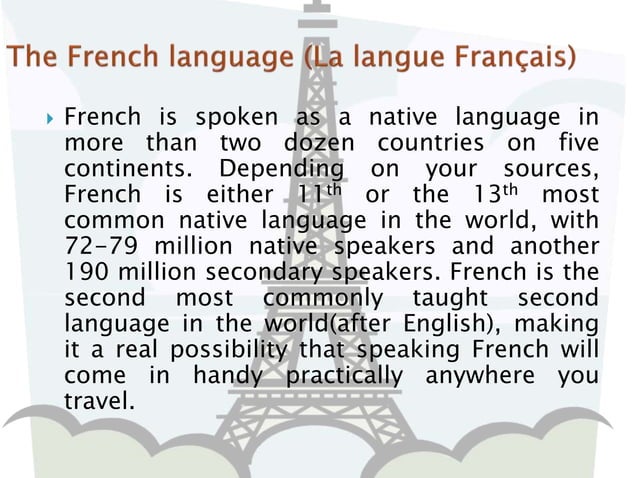 Introduction to French Language | PPTX