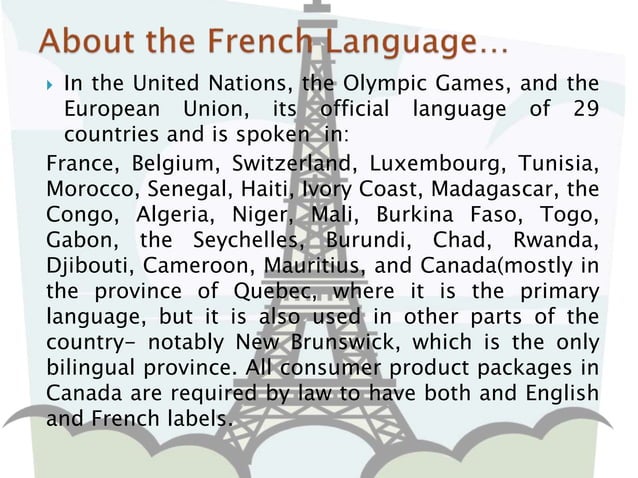 Introduction to French Language | PPTX