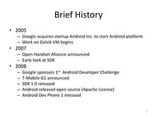 Intro google-android | PPTX | Operating Systems | Computer Software and ...