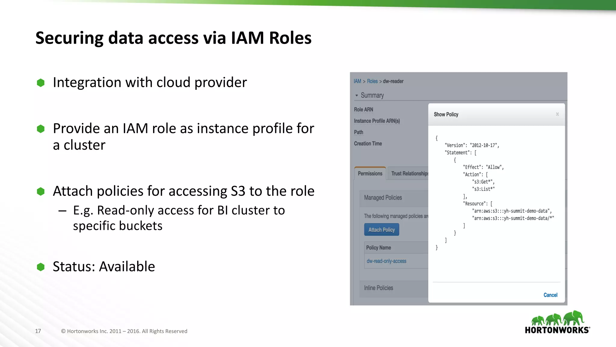 Introduction to Hortonworks Data Cloud for AWS | PDF
