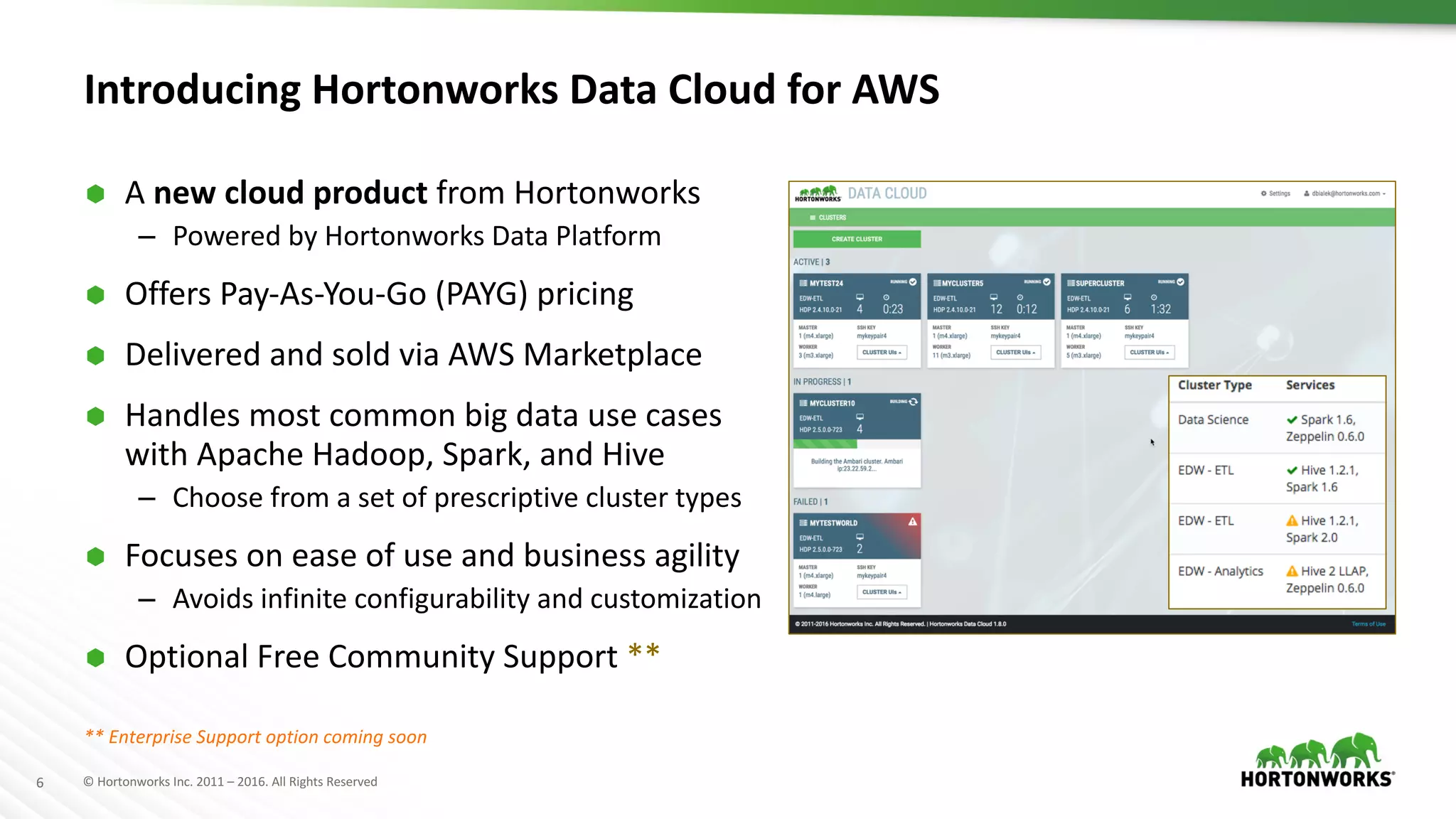 Introduction to Hortonworks Data Cloud for AWS | PDF