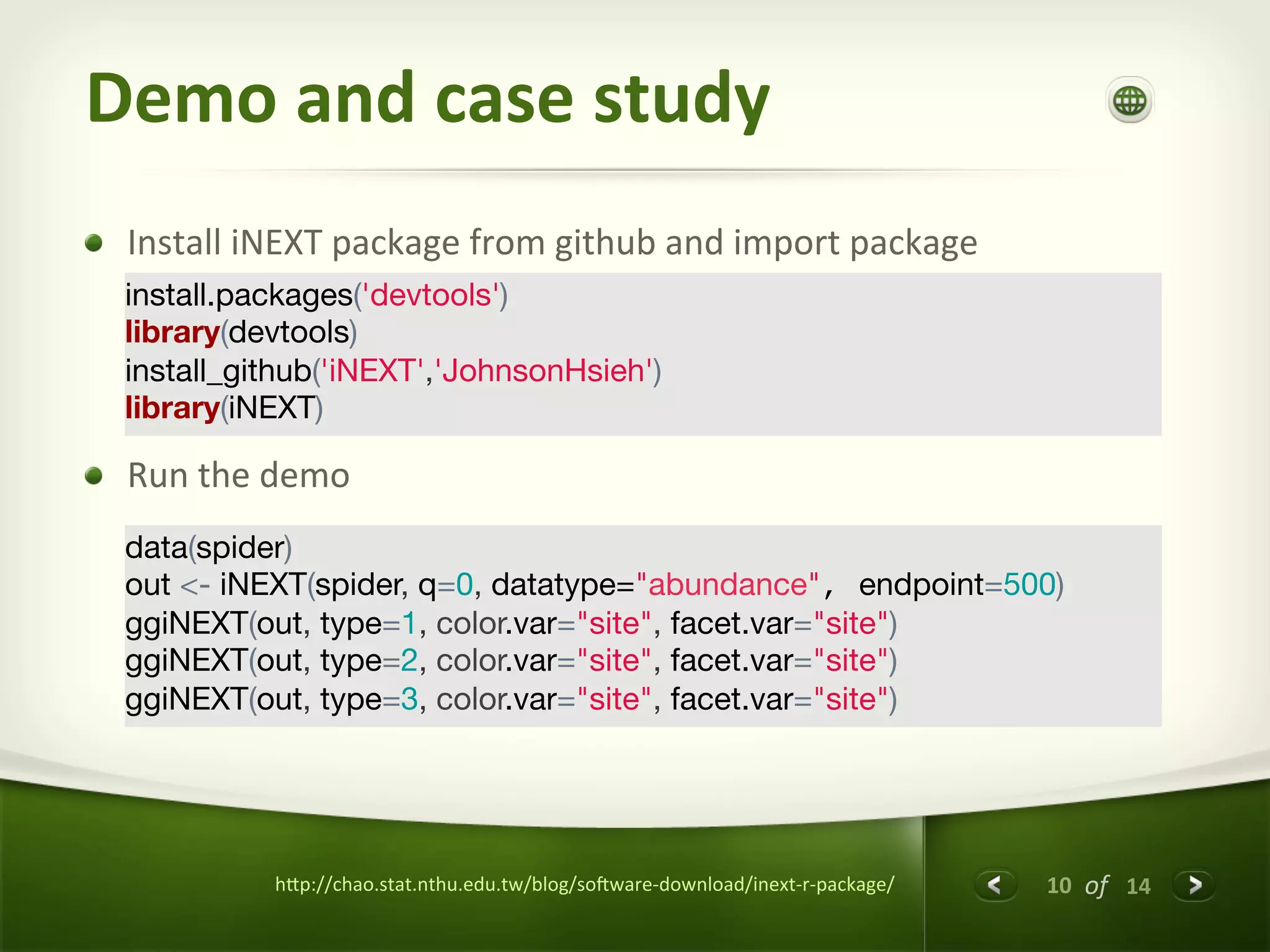 iNEXT: An R package for interpolation and extrapolation in measuring ...